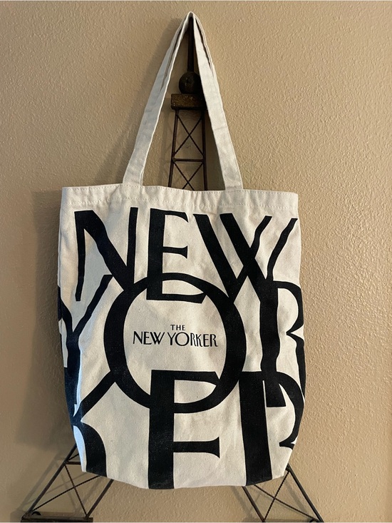 Bags | Black And Off White New Yorker Canvas Book Bag | Poshmark